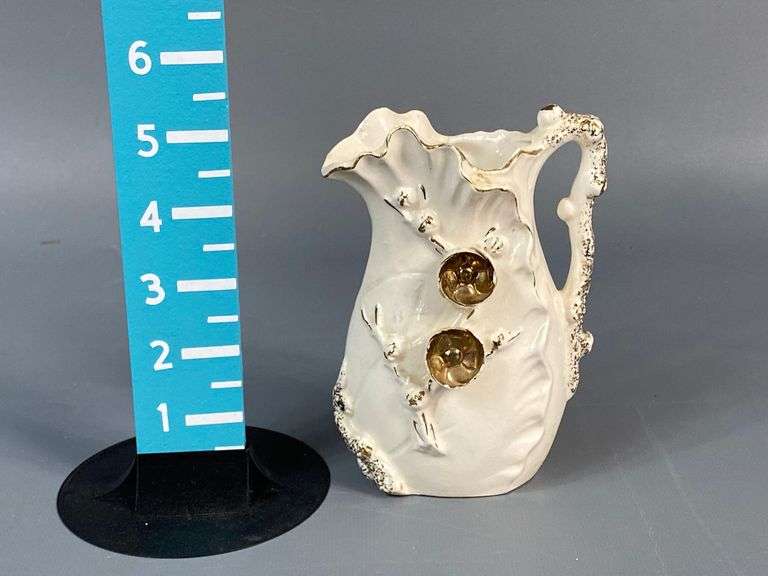 TILSO Hand Painted Flowered Porcelain Pitcher, Made in Japan - Coastal ...