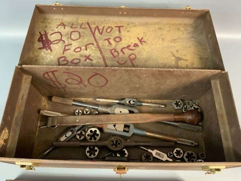 Metal Tool Box with Assorted Tools - Coastal Downsizing LLC