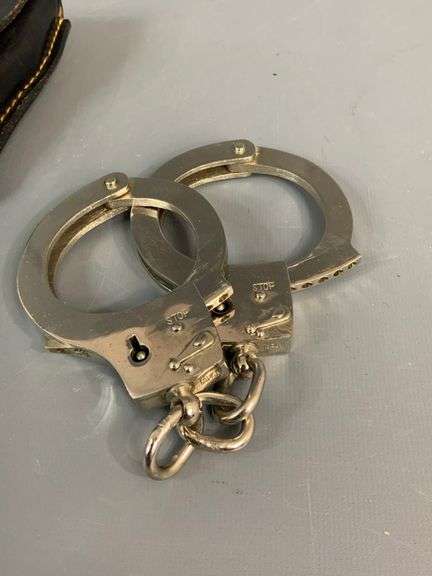 Steel Handcuffs with Leather Belt Case and 2 Keys - Coastal Downsizing LLC