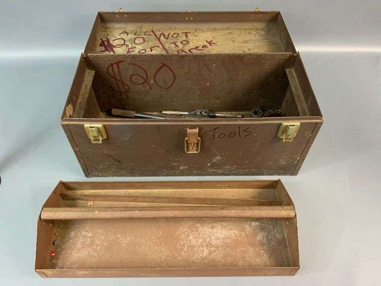 Metal Tool Box with Assorted Tools - Coastal Downsizing LLC