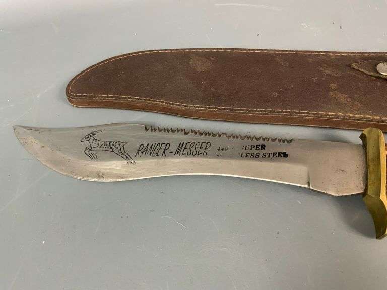 Ranger-Messer Large Hunting Knife with Leather Sheath - Coastal ...