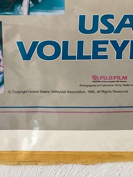 Signed Tom Selleck USA Volleyball Poster Shows Fading And Wear Located ...