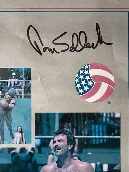 Signed Tom Selleck USA Volleyball Poster Shows Fading And Wear Located ...