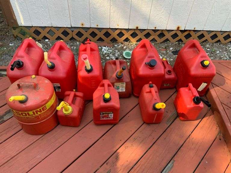 Assorted Gasoline Containers (12), Most Empty Some Full - Coastal ...
