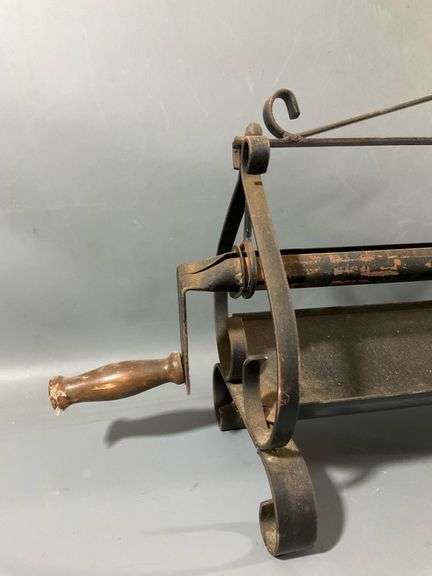 Vintage Metal Newspaper Log Roller with Wooden Handle - Coastal ...