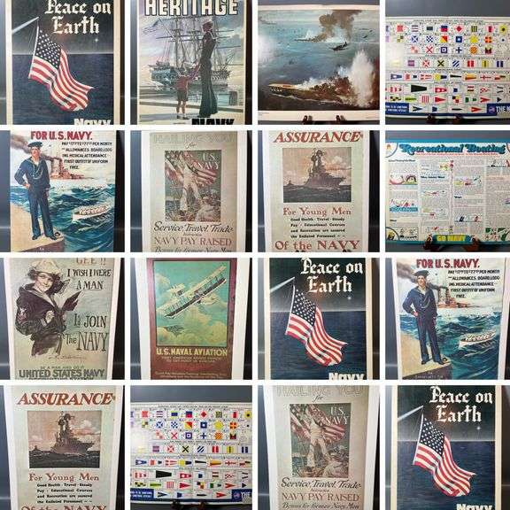 Vintage Navy Promotional Posters (25 Total, Some Duplicates) - Coastal ...