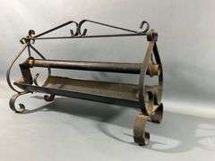 Vintage Metal Newspaper Log Roller with Wooden Handle - Coastal ...