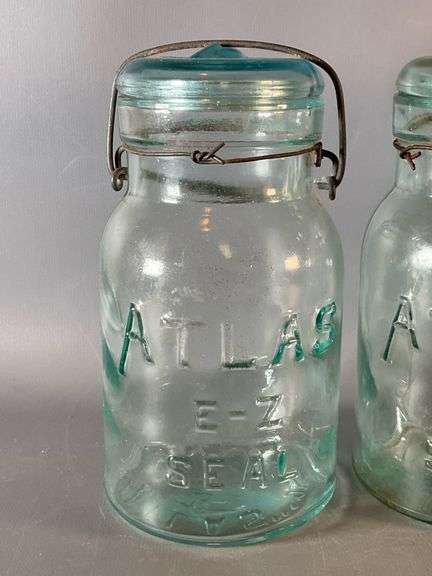 4 Atlas Glass Jars With Lids - Coastal Downsizing LLC