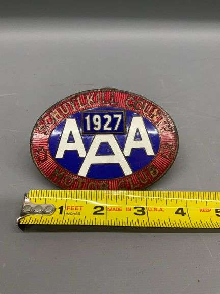 Vintage AAA Schuylkill County 1927 Motor Club License Plate Topper ...