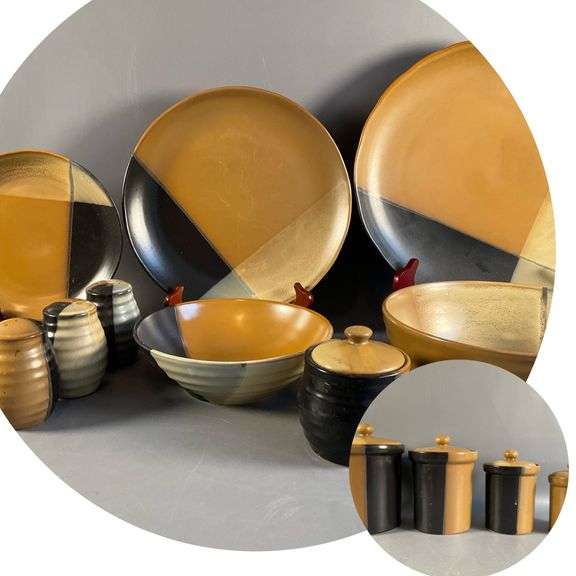 Sango Dishes, 8 Piece Serving Set With Matching 4 Piece Canister Set ...