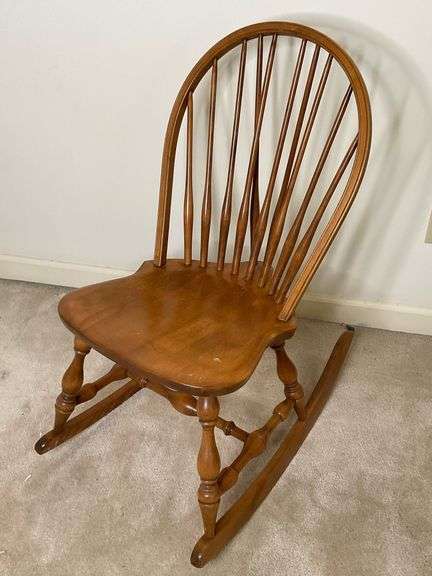 S Bent and Bros Small Wooden Rocking Chair - Coastal Downsizing LLC