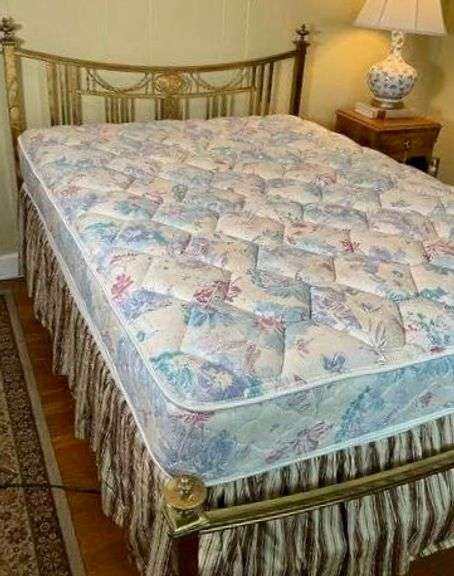 Vintage Full Size Brass Bed, Mattress And Box Spring Included - Coastal ...