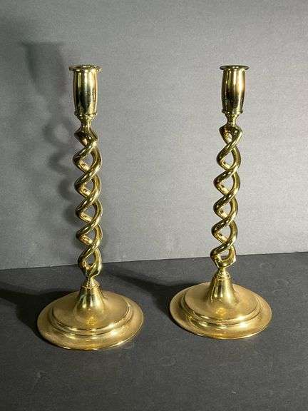 Pair of Peerage England Brass Candlesticks - Coastal Downsizing LLC