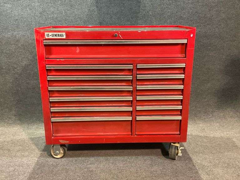Us General Pro 13 Drawer Rolling Metal Toolbox, No Key - Coastal Downsizing LLC