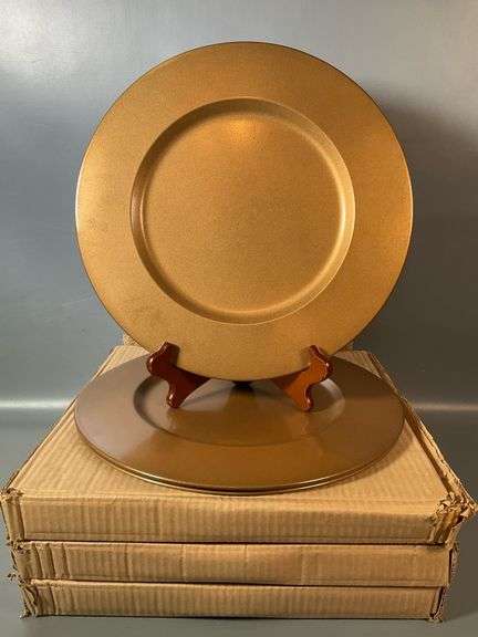 Lillian Vernon Metal Gold Charger Plates Sets (3 Sets of 4 Plates ...