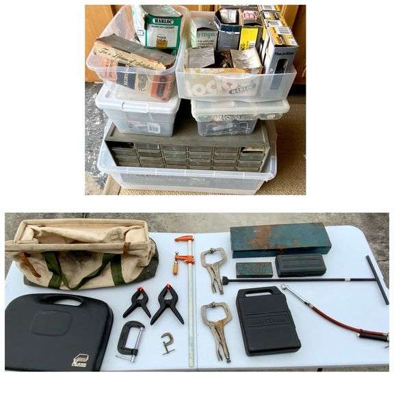 Misc. Tools: Large Cavas Tool Bags, Empty Tool Storage Cases, Clamps ...