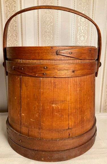 Wooden Sugar Firkin Bucket - Coastal Downsizing LLC