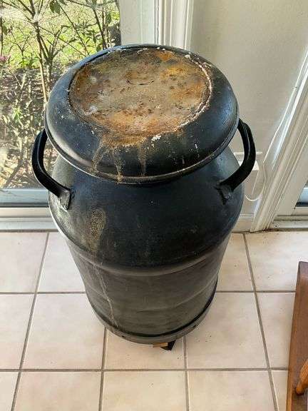 24” Tall Metal Milk Can - Coastal Downsizing LLC