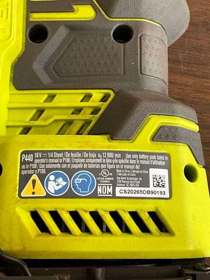 Ryobi Battery Operated Sander, Model P440, Works - Coastal Downsizing LLC