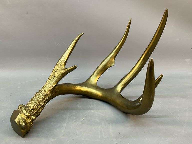Cast Metal Deer Antler, Heavy, Approximately 12” Long x 8” Tall ...