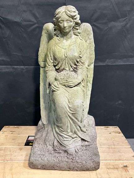 Concrete Yard Art, Angel, Approximately 24” Tall - Coastal Downsizing LLC