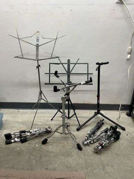 3-Dixon Med Double Braced Snare Stands, 1 Union Snare Stand, Fretrest ...