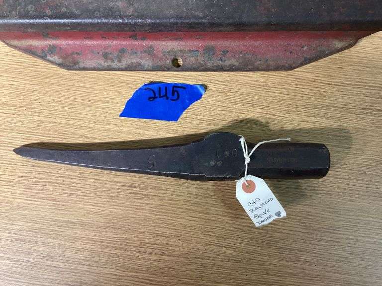 Vintage Railroad Anvil and Spike Driver - Currie Auction Service