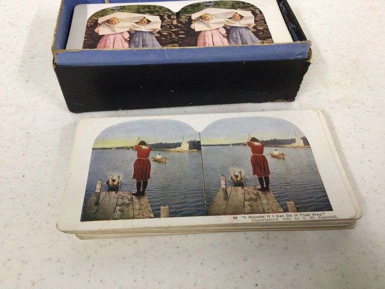 BOX OF STEREOVIEW CARDS - Currie Auction Service