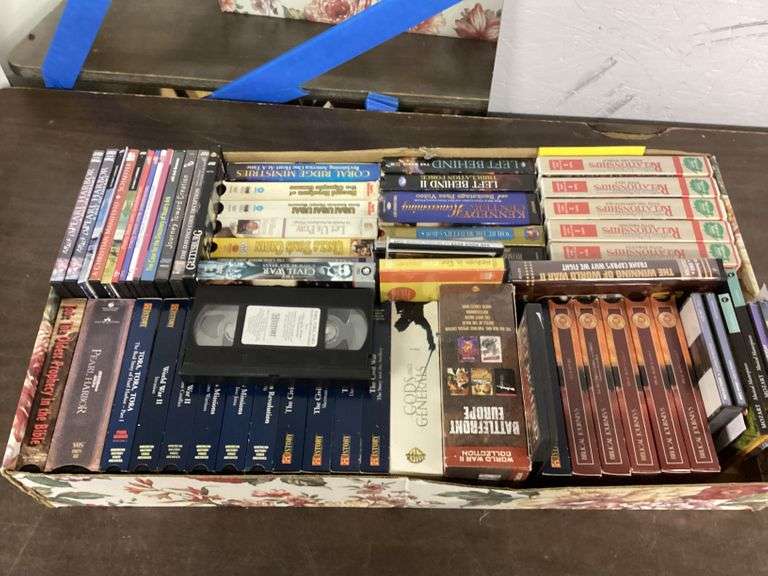 BOX OF VHS TAPES - Currie Auction Service