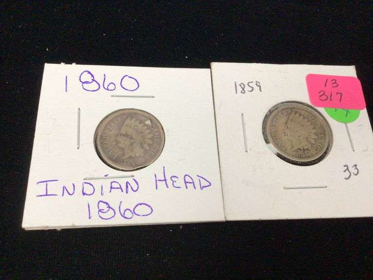 1859 AND 1860 INDIAN HEAD COINS - Currie Auction Service