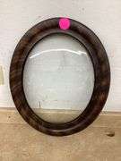 VINTAGE OVAL PICTURE FRAME WITH ROUNDED GLASS - Currie Auction Service