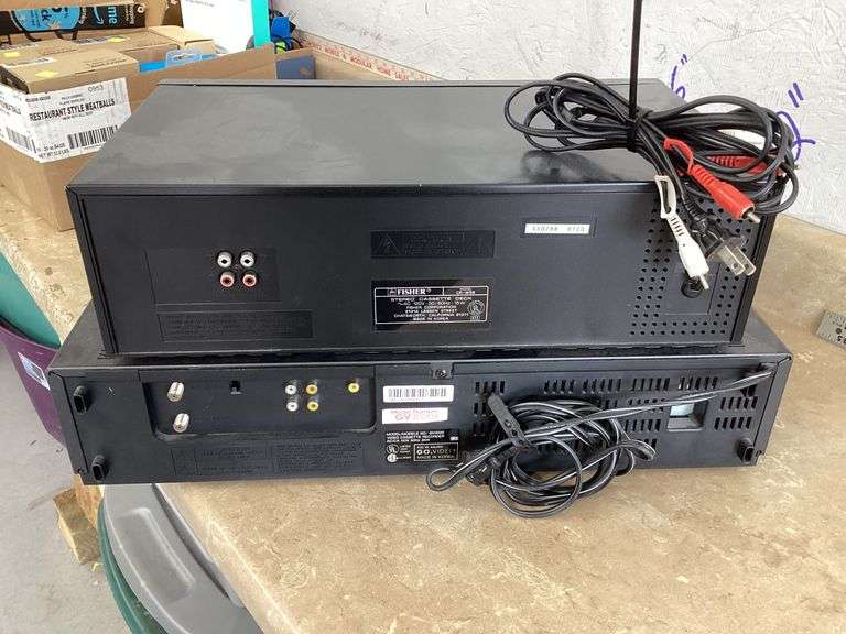 FISHER DUAL CASSETTE PLAYER AND GO-VIDEO DUAL VHS PLAYER WITH REMOTE ...
