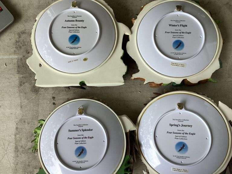 SET OF 4 THE HAMILTON COLLECTION "FOUR SEASONS OF THE EAGLE" COLLECTOR ...