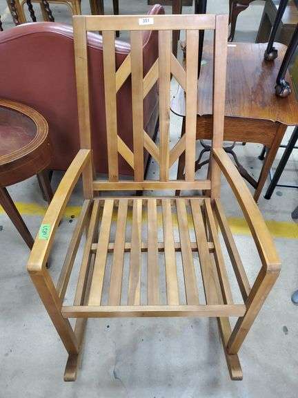 MCM-style teak rocking chair - Dixon's Auction at Crumpton