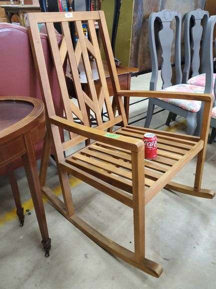 MCM-style teak rocking chair - Dixon's Auction at Crumpton