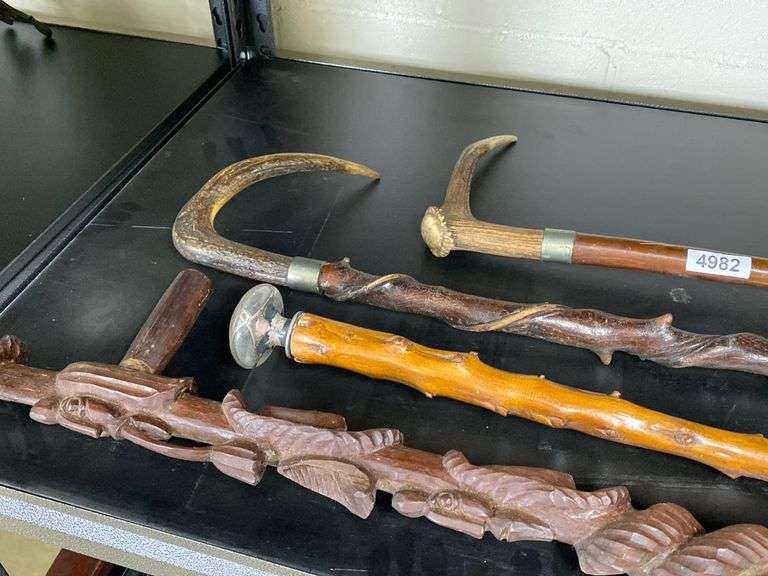 (4) Antique and vintage walking sticks - Dixon's Auction at Crumpton