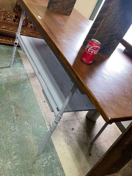 Artisan-crafted industrial-style kitchen island work table - Dixon's ...