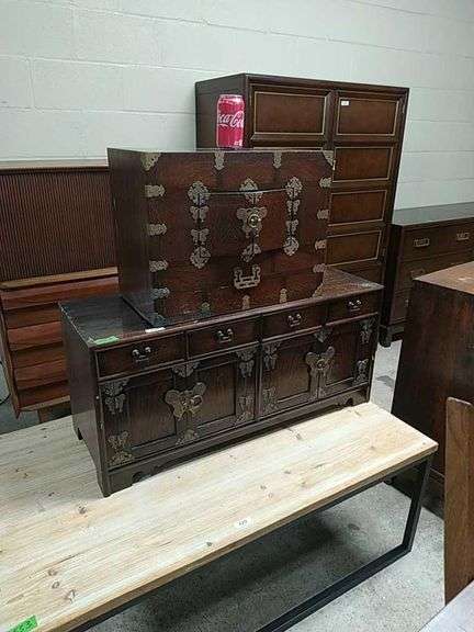 (2) Korean table-top cabinets, finishes as-is - Dixon's Auction at Crumpton