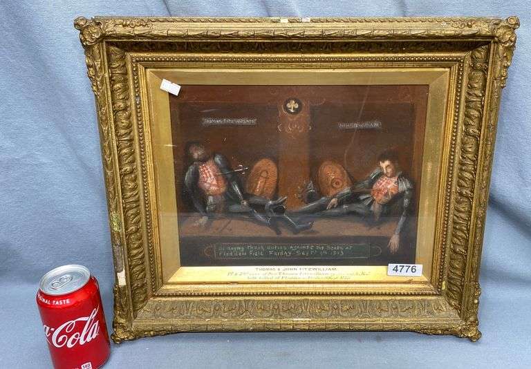 Antique Thomas & John Fitzwilliam pastel - Dixon's Auction at Crumpton