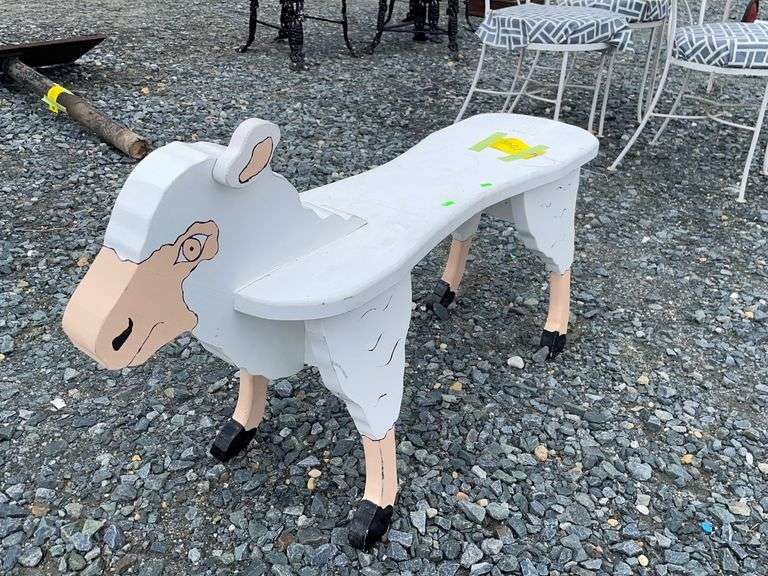 wooden sheep bench - Dixon's Auction at Crumpton