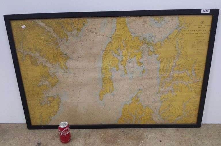 Vintage Chesapeake Bay depth chart - Dixon's Auction at Crumpton