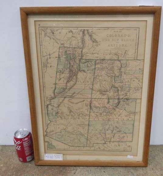 1873 Map of Colorado, Utah, New Mexico, Arizona - Dixon's Auction at ...