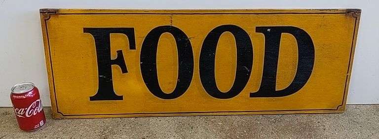 Vintage wooden Food sign - Dixon's Auction at Crumpton