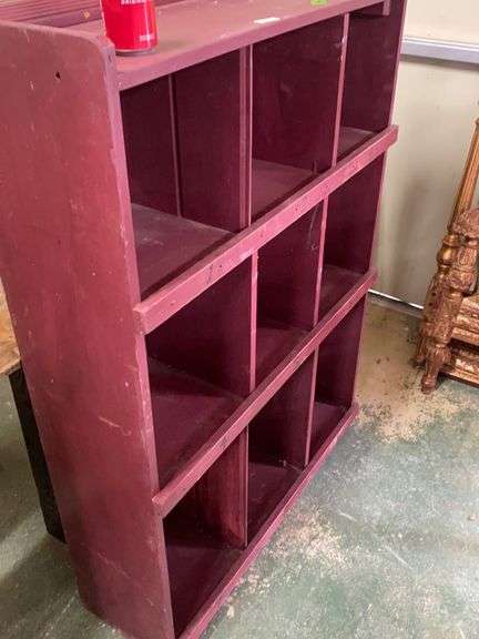 Artisan-crafted cubby hole storage cabinet - Dixon's Auction at Crumpton