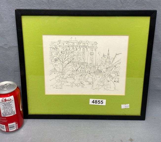 Aaron Sopher drawing - Dixon's Auction at Crumpton