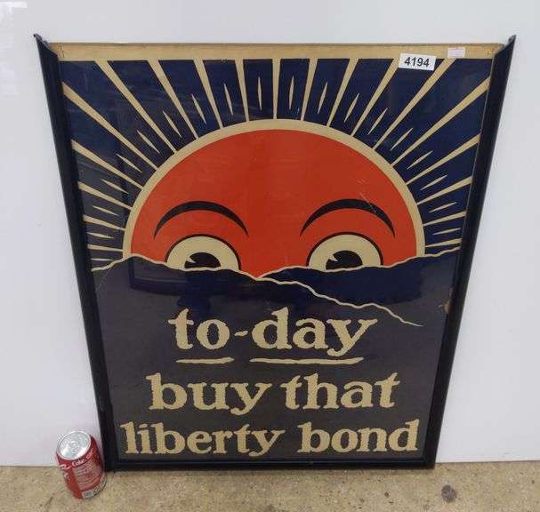 Vintage liberty bond advertising poster - Dixon's Auction at Crumpton