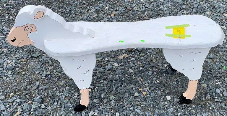 wooden sheep bench - Dixon's Auction at Crumpton