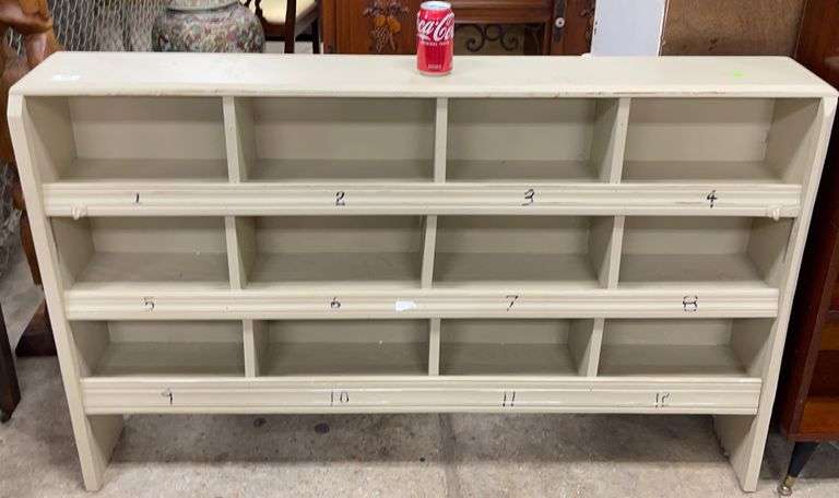Artisan-crafted painted cubby hole cabinet - Dixon's Auction at Crumpton