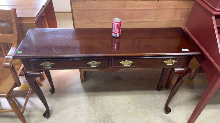 Modern cherry console table - Dixon's Auction at Crumpton