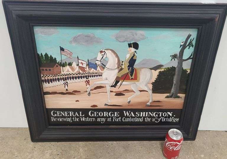 JL DiScala folk art painting of George Washington - Dixon's Auction at ...